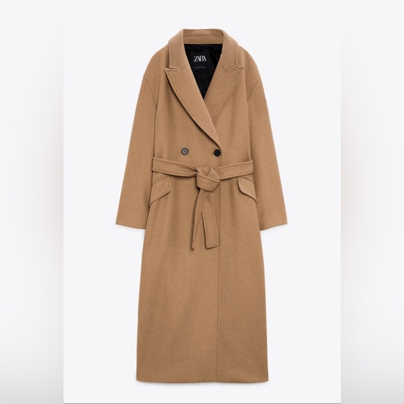 Zara | Jackets & Coats | Zara Belted Wool Blend Coat Camel | Poshmark